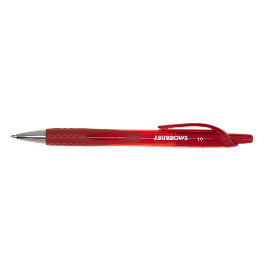 J.Burrows Retractable Ballpoint Pens Red 50 Pack - Unique Deals